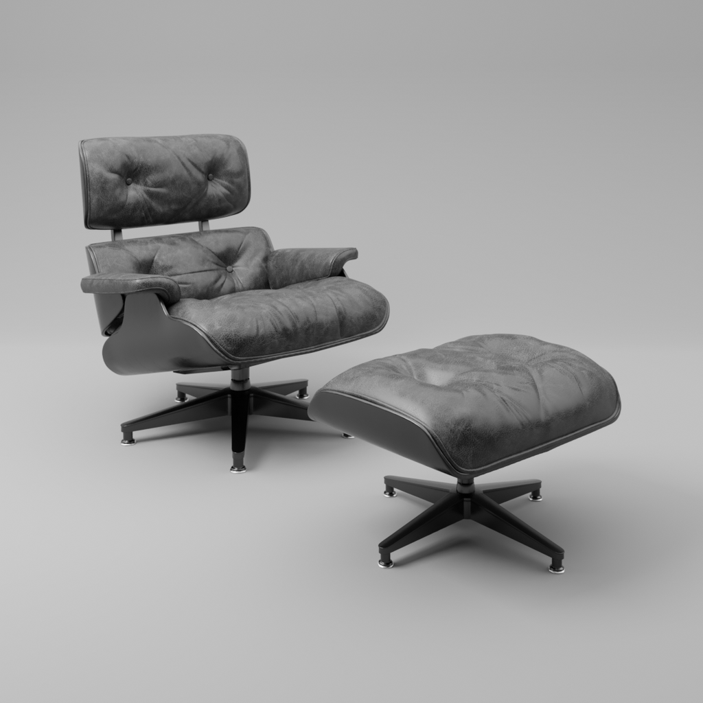 Mid-century leather chair | 3D Armchair models | BlenderKit