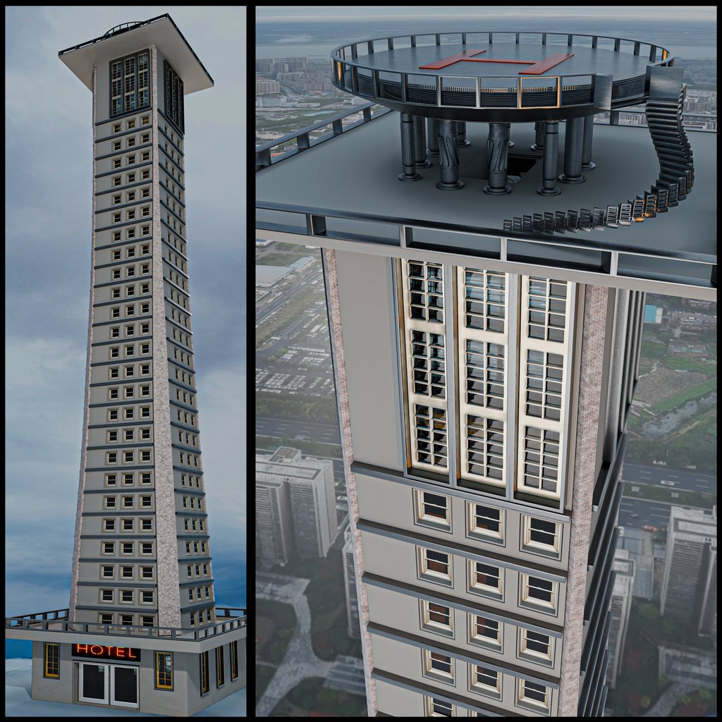 BlenderKit | Download the Hotel building model