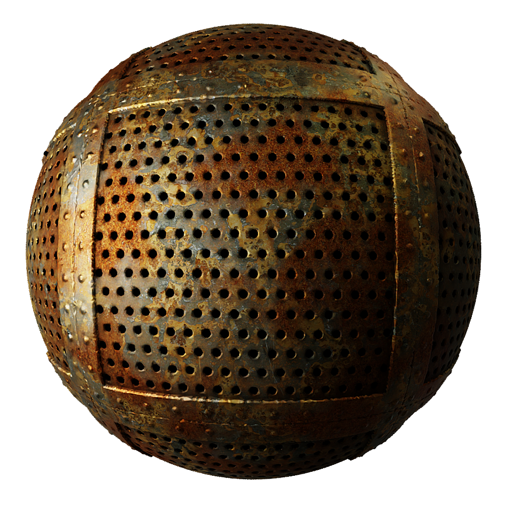Metal Rivets Rust Perforated | FREE metal materials | BlenderKit