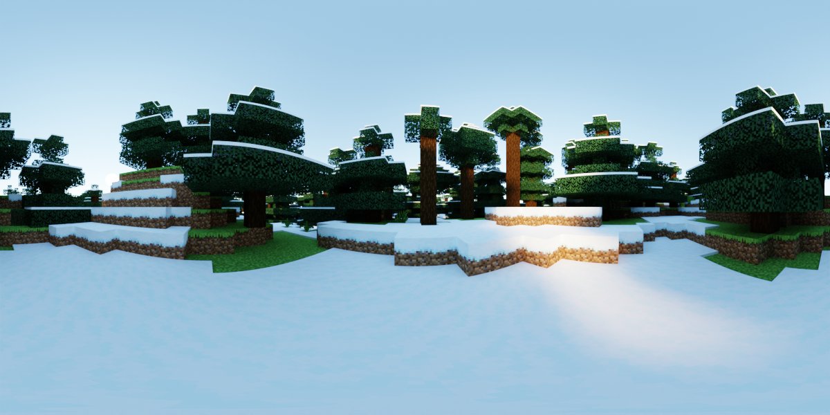 Minecraft Snow Biome Forrest | 3D Outdoor HDRs | BlenderKit