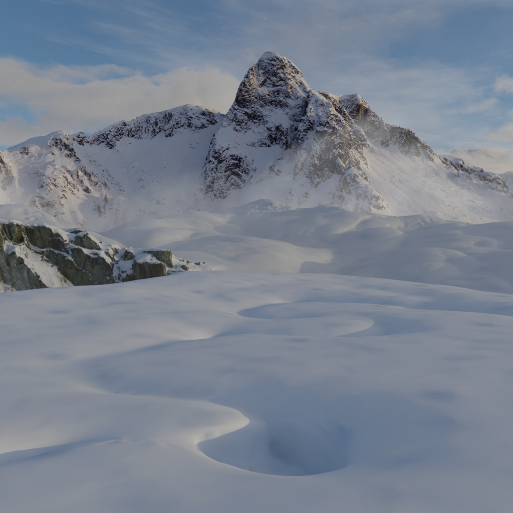 Winter Snow Mountain Landcape | Nature scenes | BlenderKit