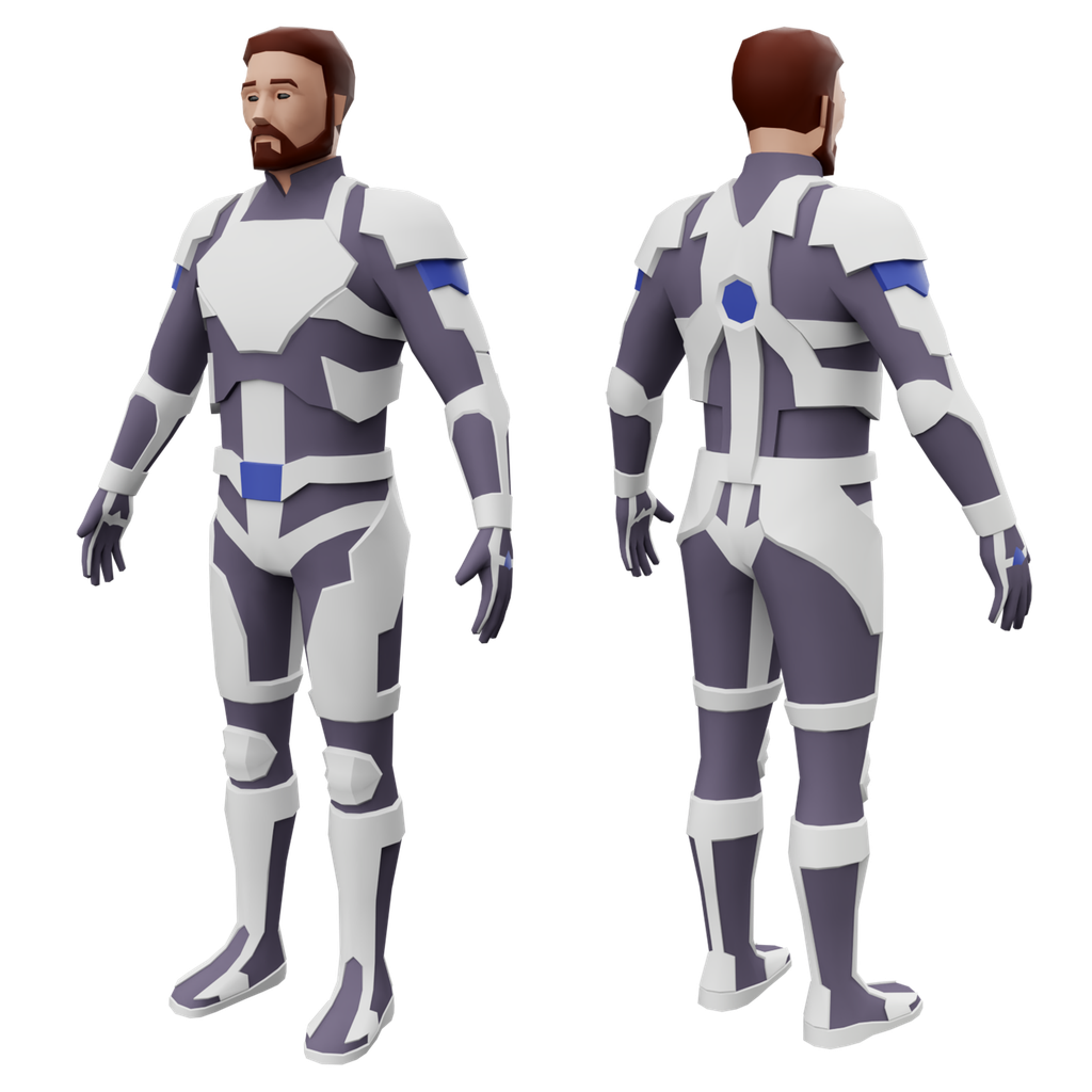 BlenderKit | Download the FREE Low-poly man in a space suit model