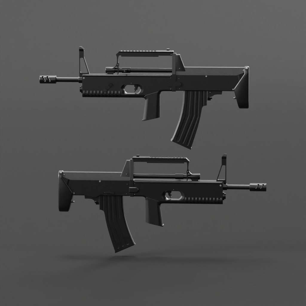 Low poly TR21 assault rifle | Modern Weapons models | BlenderKit