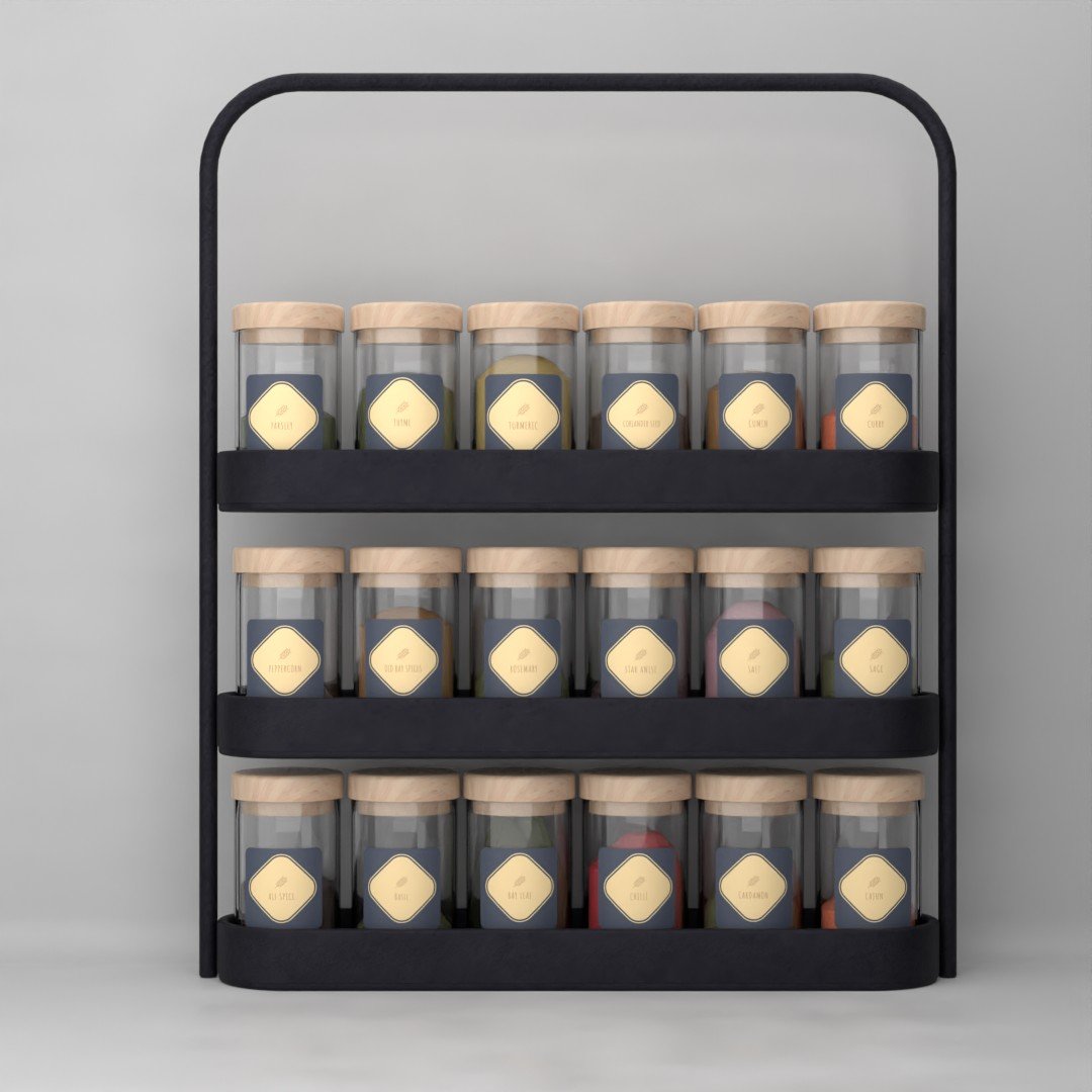 Counter Top Spices Rack | Kitchenware models | BlenderKit