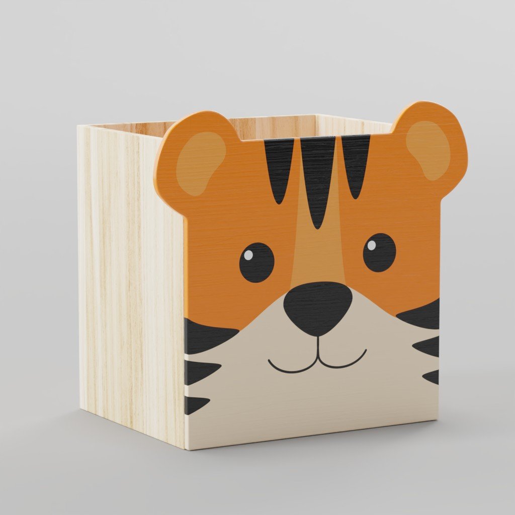 Animalbox - Tiger Storage Box | Decoration Sets models | BlenderKit