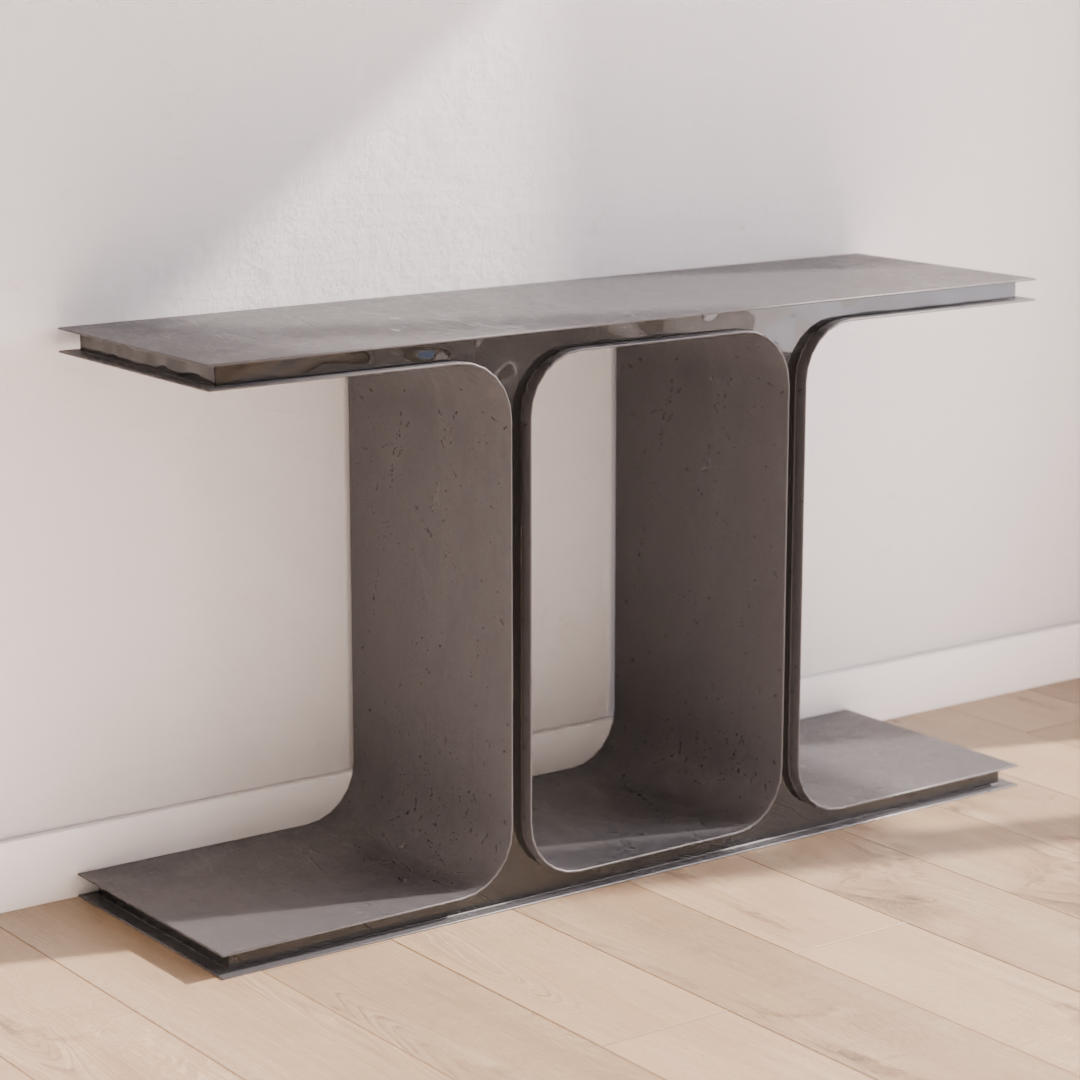 Ipsilon Black Metal Console Table | Tables models | BlenderKit
