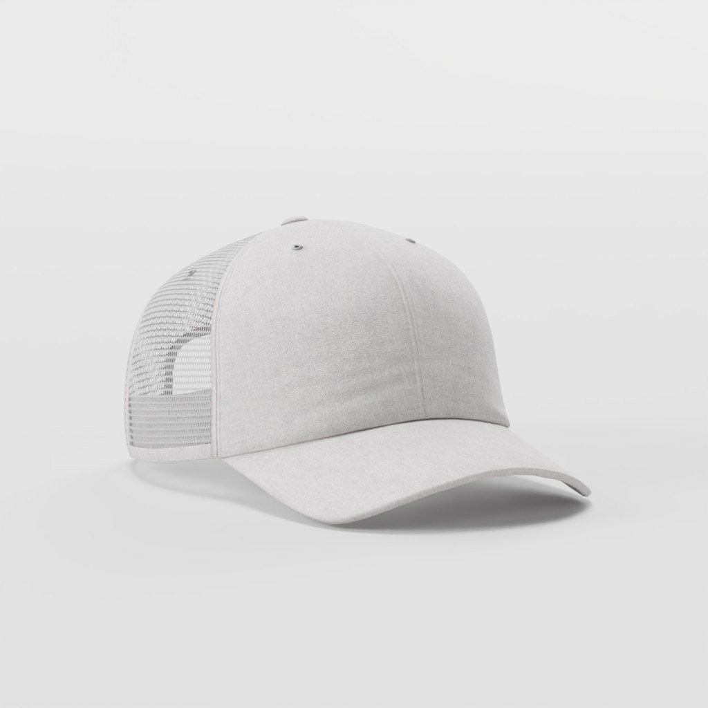 White Linen Mesh Cap | Headwear models | BlenderKit