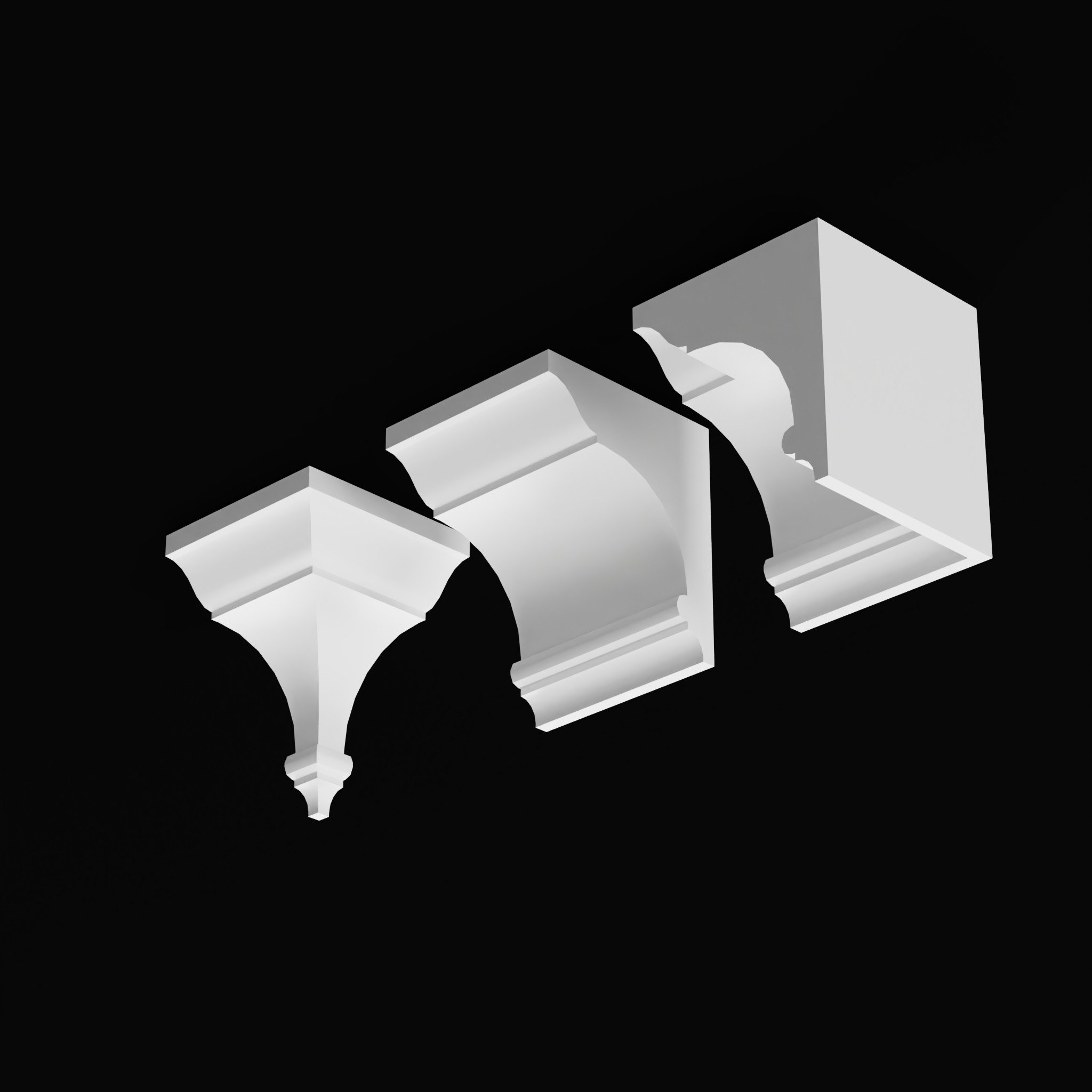 Fluted Victorian Cornice CN63 | FREE 3D Molding / Carving models ...