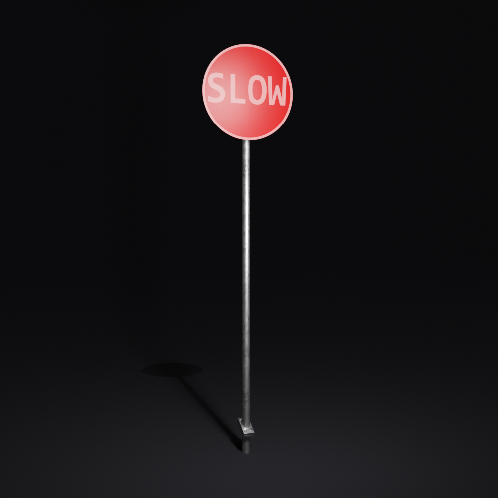 Slow sign | FREE Buses 3D Models models | BlenderKit