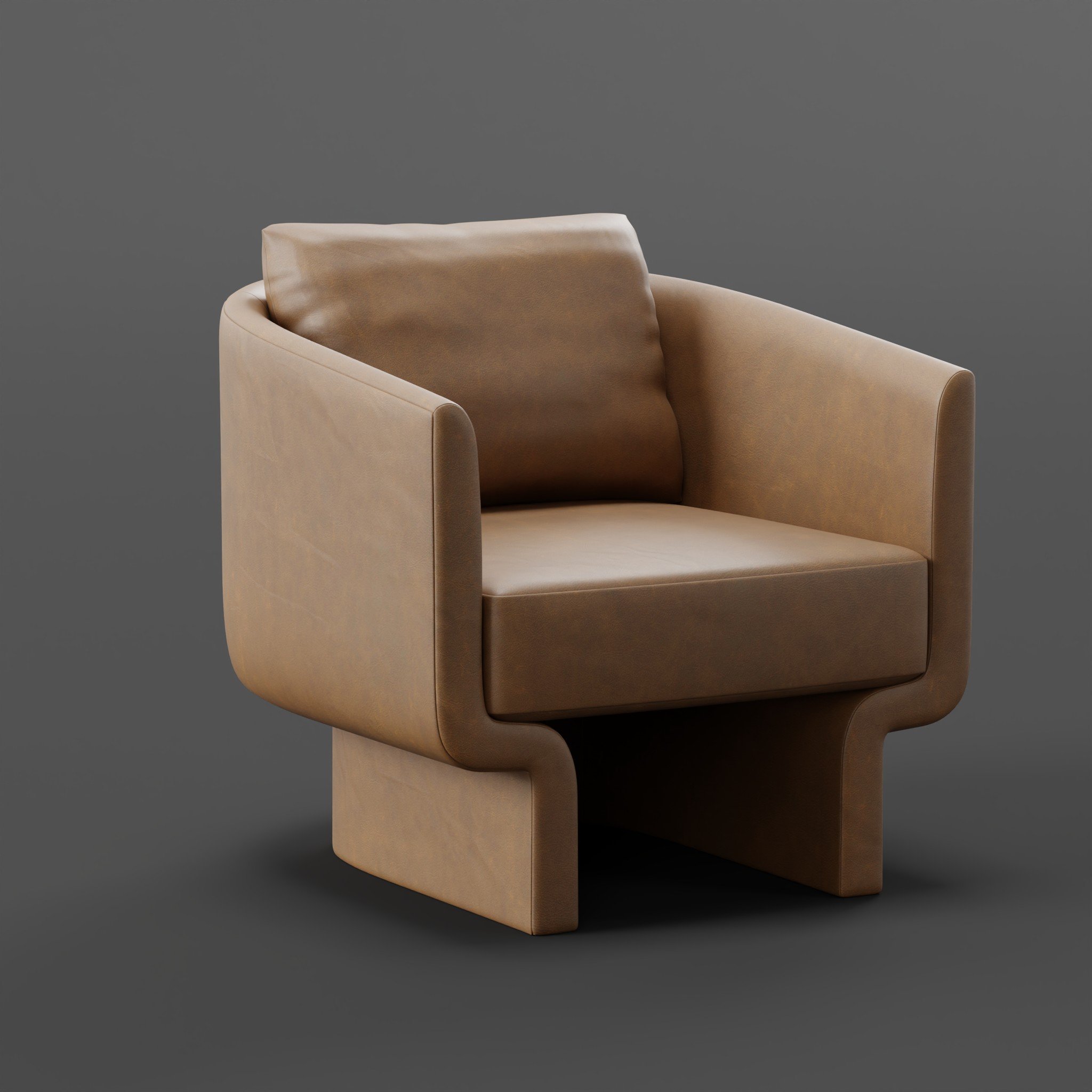 Ava Leather Chair | Armchairs models | BlenderKit