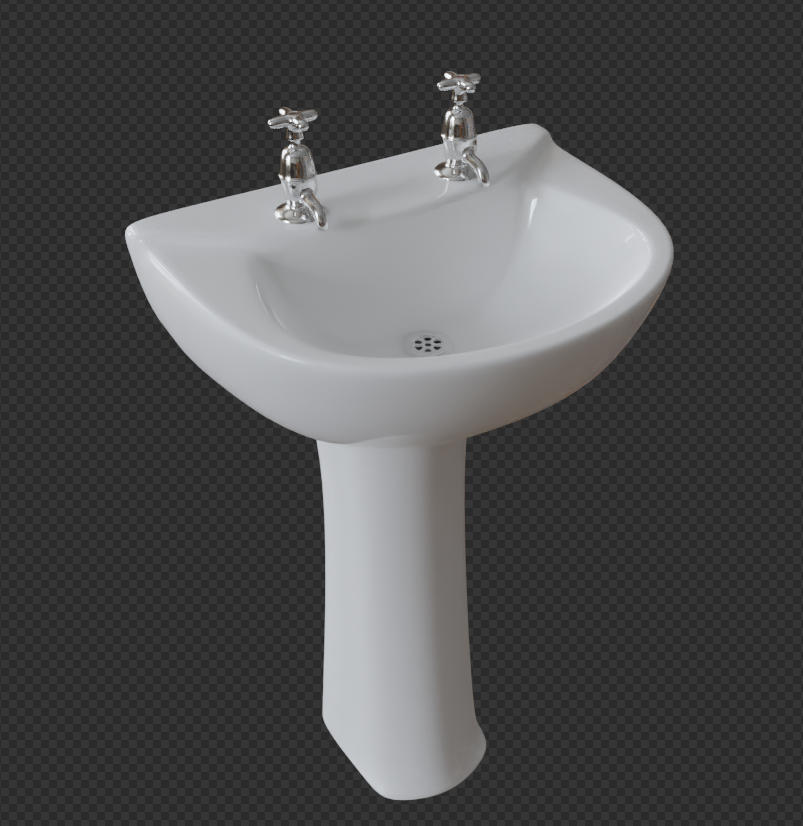 Wooden basin with brushed metal tap | FREE 3D Wash Basin models ...