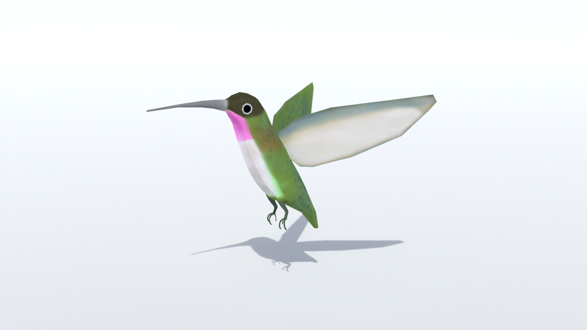 Low Poly Hummingbird | Birds models | BlenderKit