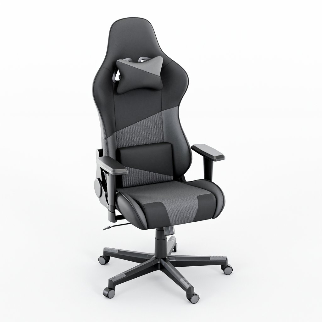 Grey Gaming chair | Desk Chairs models | BlenderKit