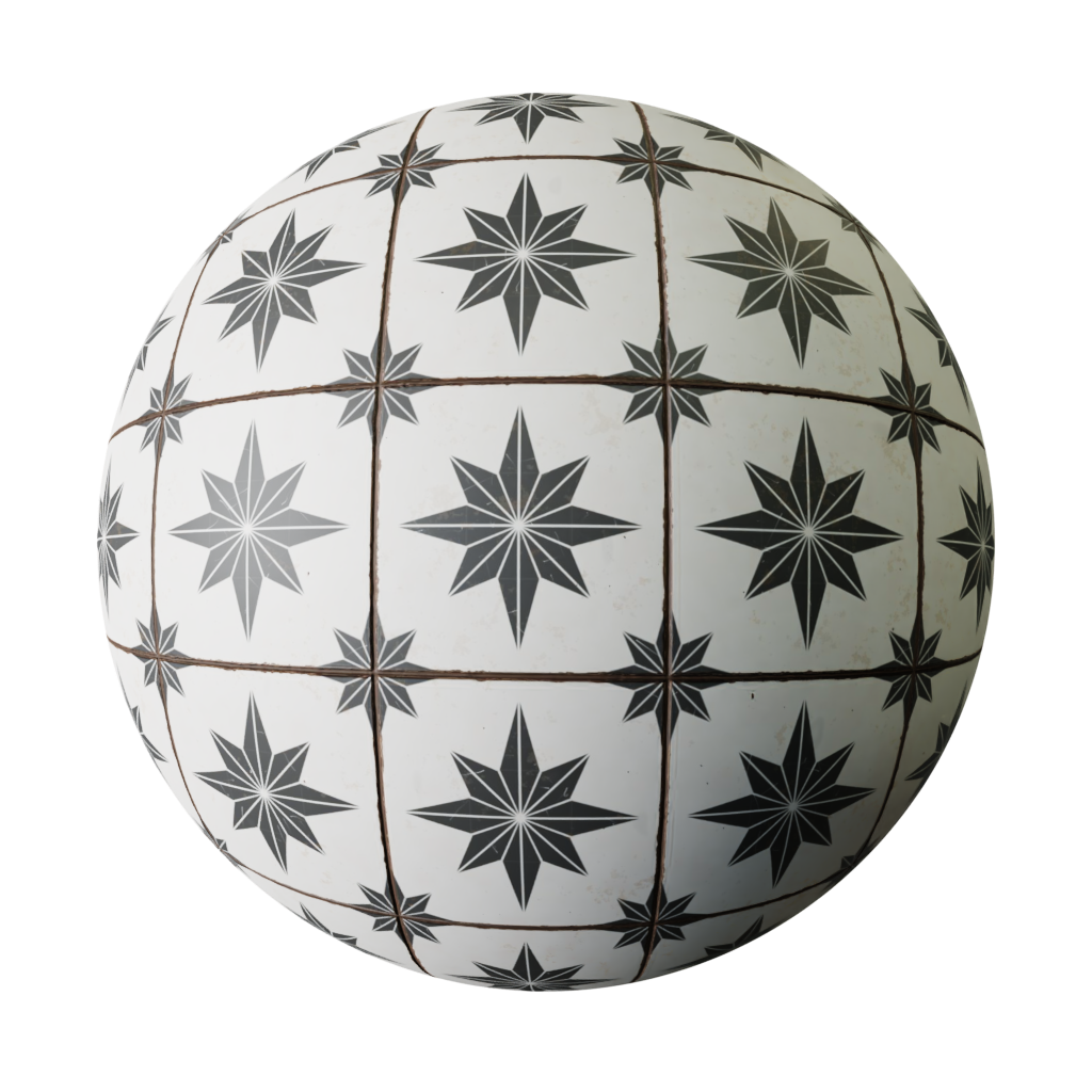 White star shaped Tiles | FREE tiles materials | BlenderKit