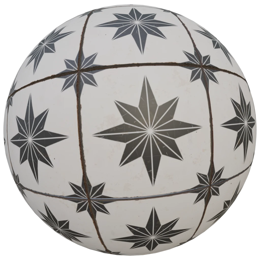 White star shaped Tiles | FREE tiles materials | BlenderKit