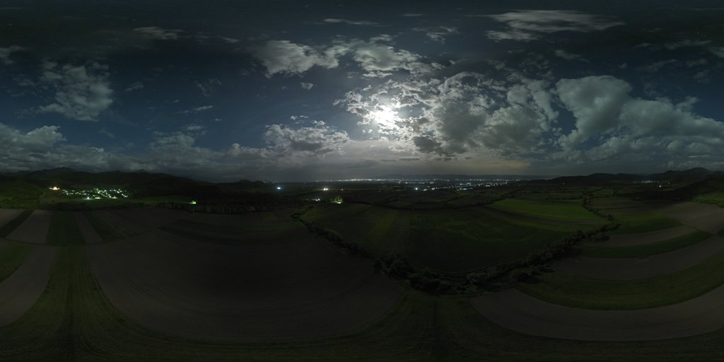 Cloudy Moonlit Night | Nighttime Environments HDRis | BlenderKit