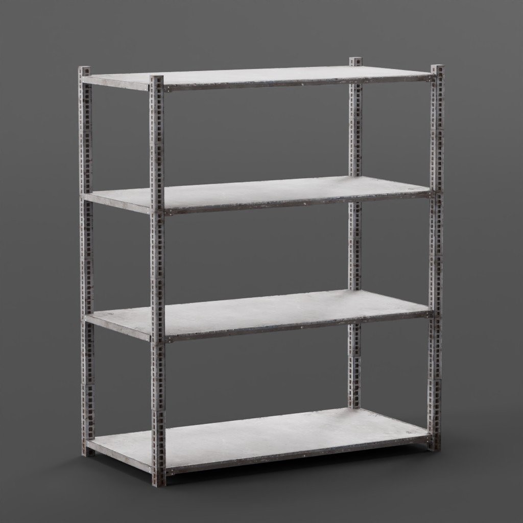 Industrial Metal Shelving Unit | Office Furniture models | BlenderKit