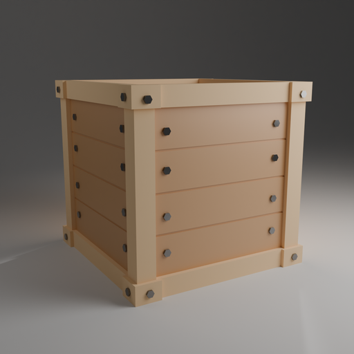 Low Poly Reinforced Storage Crate | Architecture models | BlenderKit