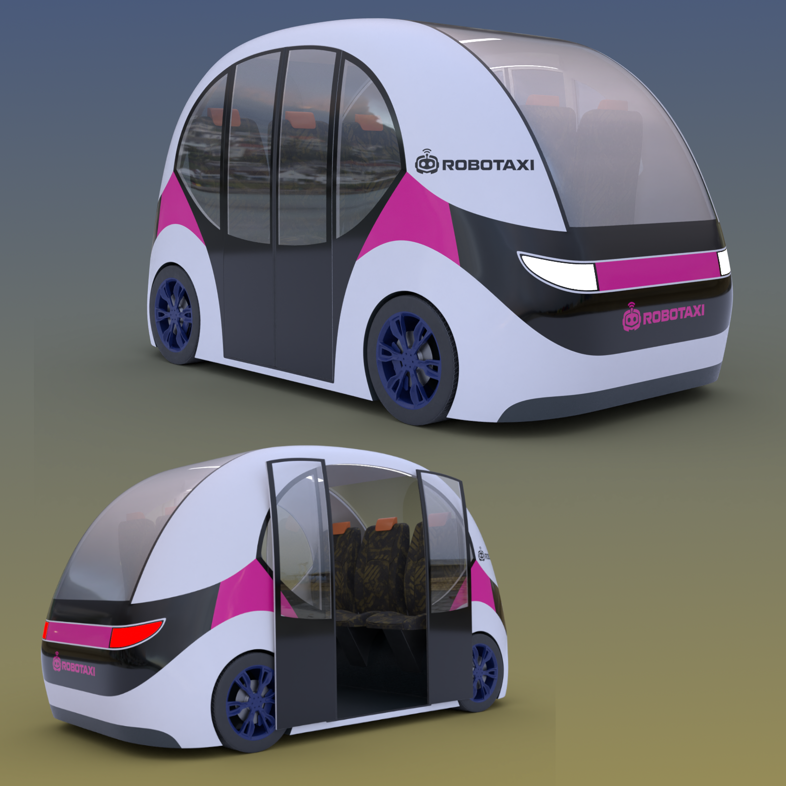 Autonomous taxi | Taxis 3D Models models | BlenderKit