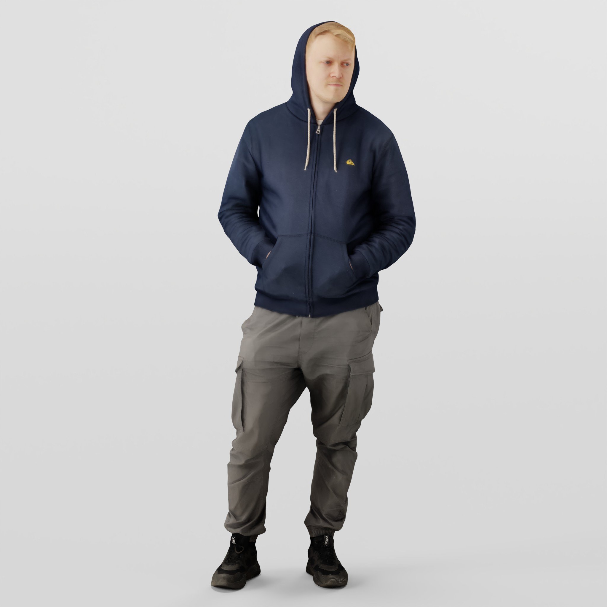 Guy in Blue Hoodie | Men models | BlenderKit