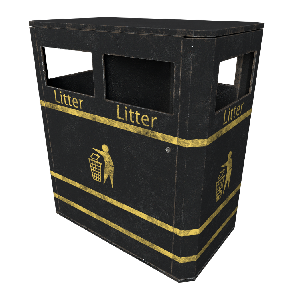 Derby E Double Litter Bin | Urban Environment models | BlenderKit