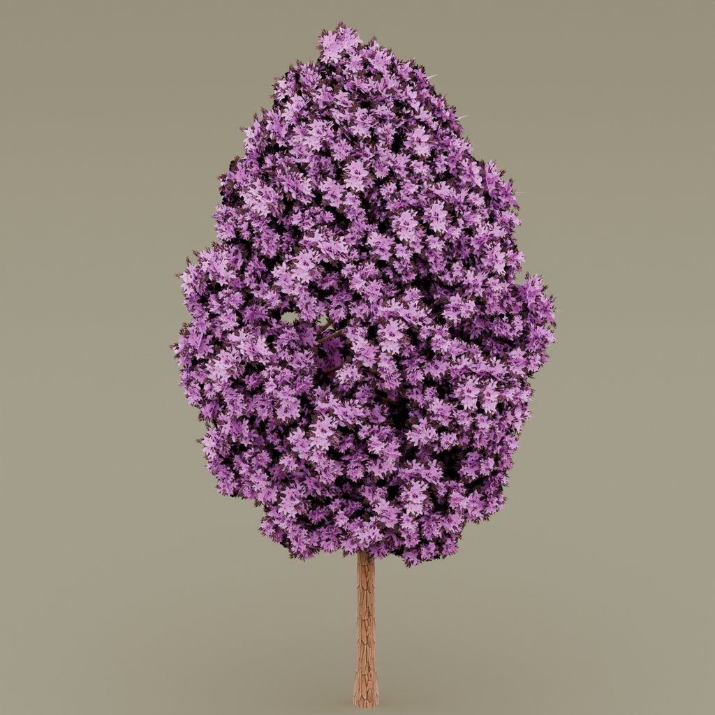 Pink flowered-dark red leaved tree | Trees models | BlenderKit