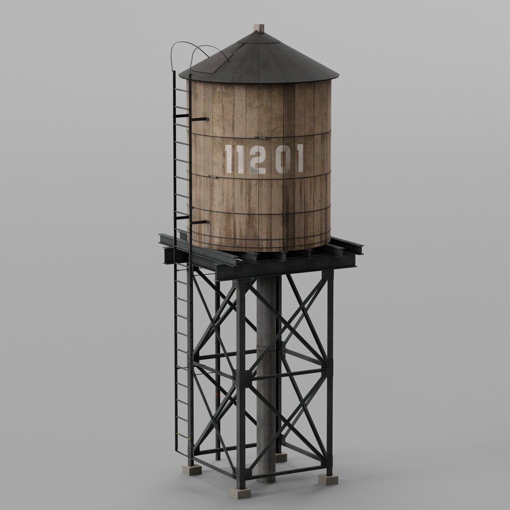 BlenderKit | Download the Water Tower model