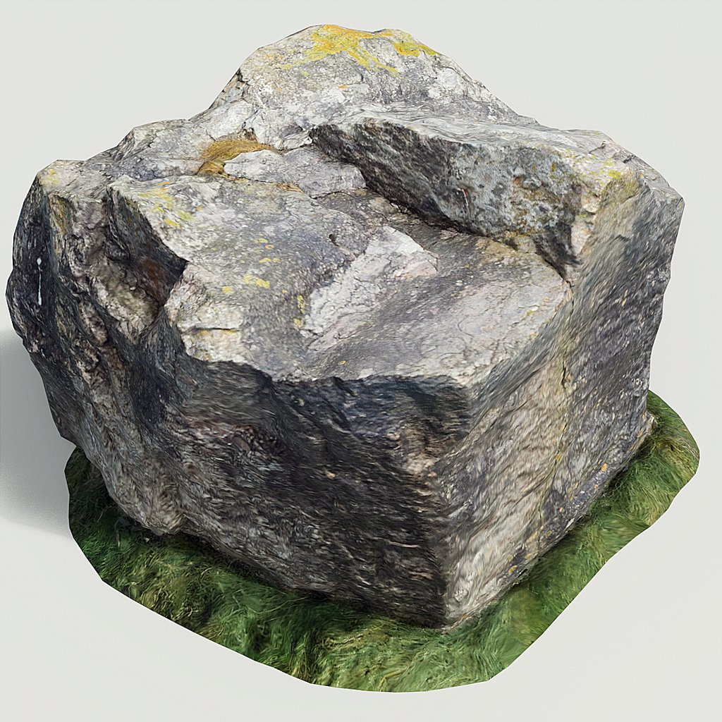Square Boulder | Terrains models | BlenderKit