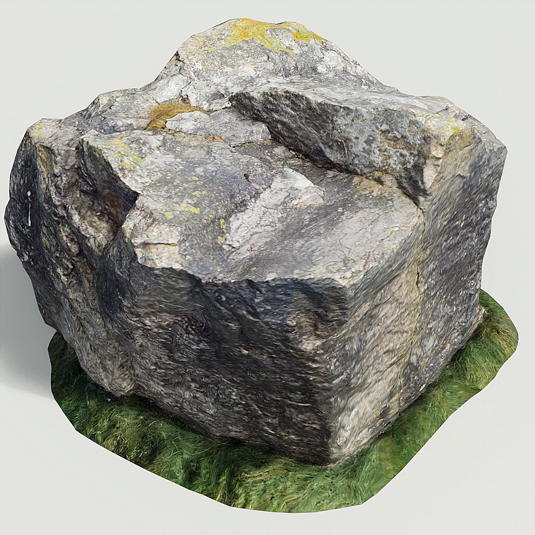Square Boulder | Terrains models | BlenderKit