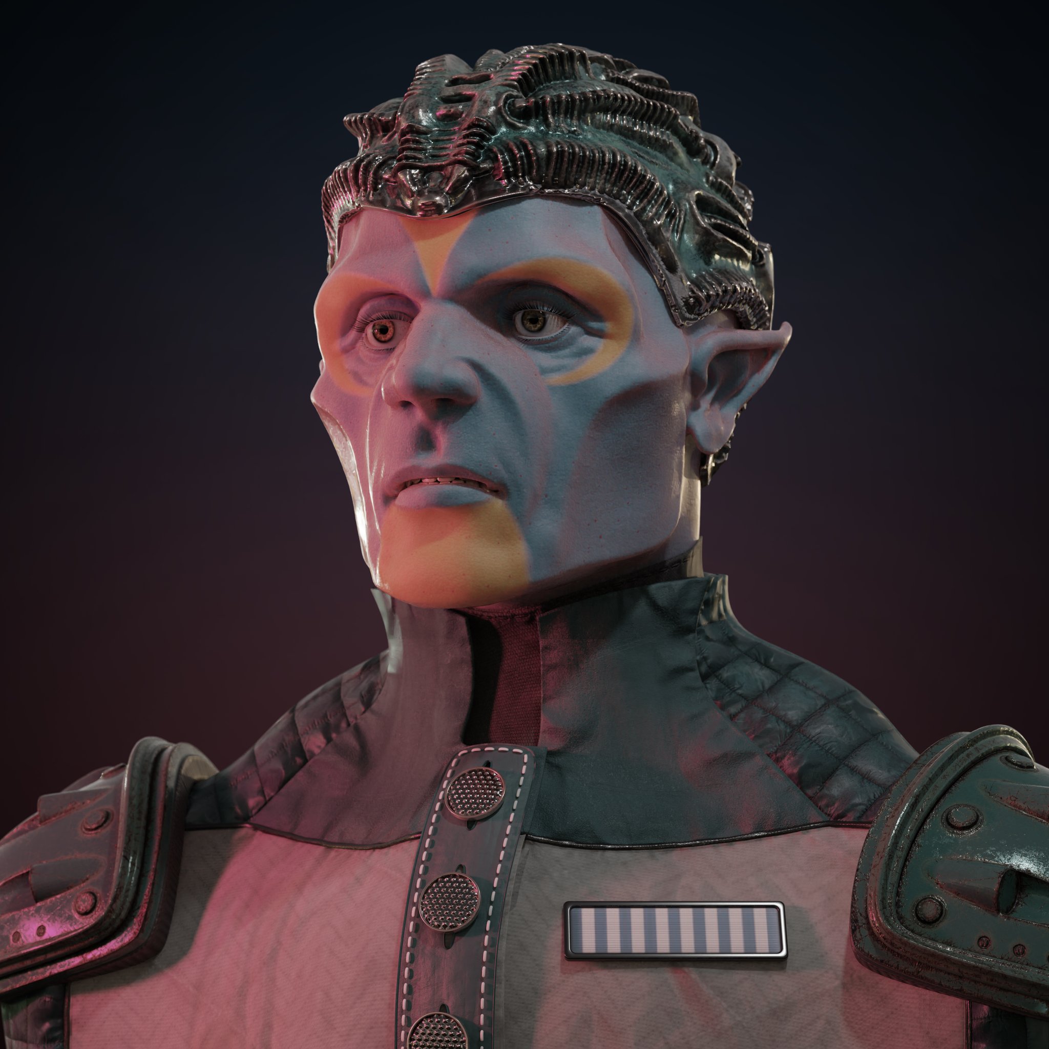 Noble Alien Commander Character Bust | Sci-Fi Characters models ...