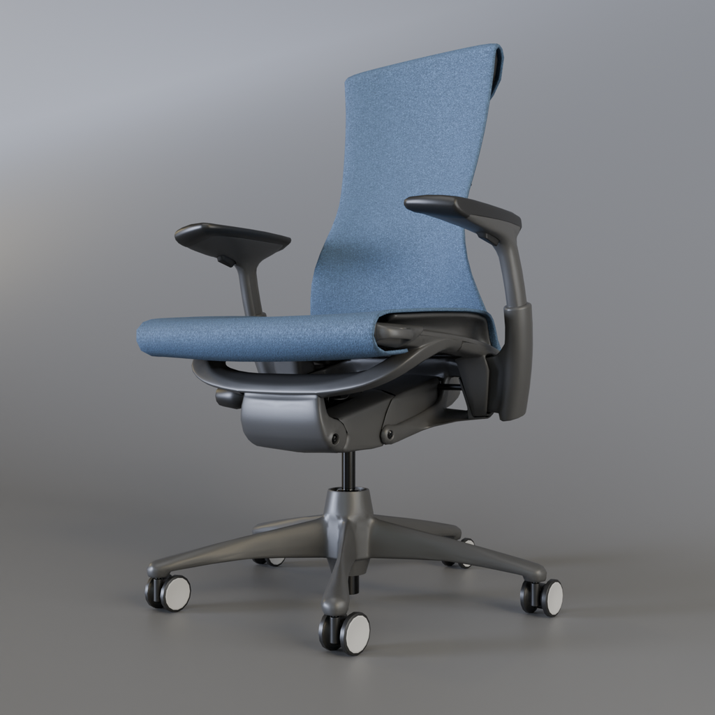 HM Embody Gaming Chair Graphite/Blue | FREE Desk Chairs models | BlenderKit