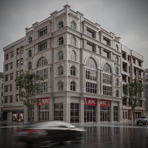 City Scene - Shop and apartment | Architectural outdoor scenes scenes ...