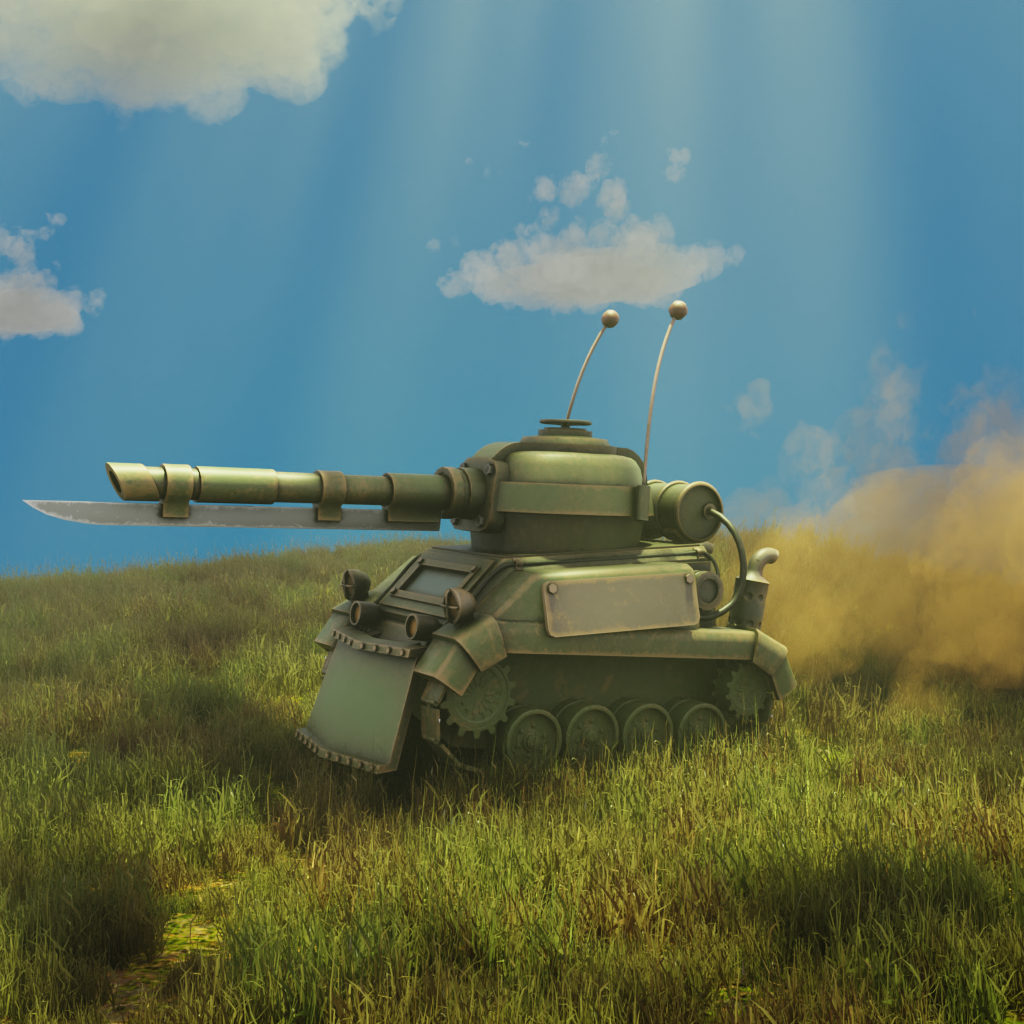 Toy tank rig | 3D Cartoon scenes | BlenderKit