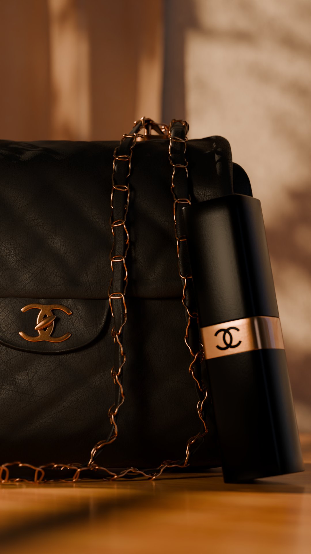 Chanel Lipstick & Handbag - Warm Mood | Studio scenes | BlenderKit