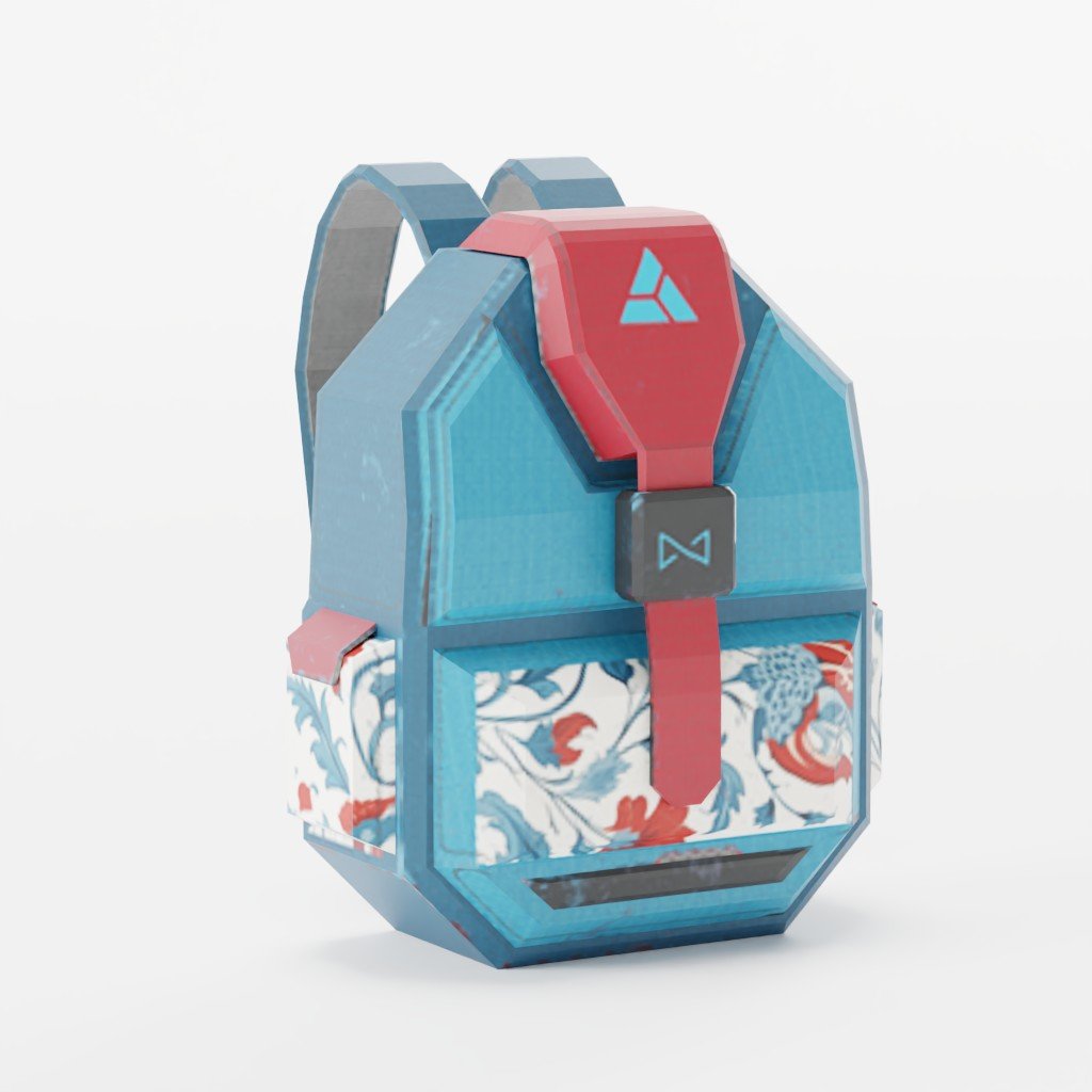 Sci-fi low Poly Backpack | FREE Clothing models | BlenderKit