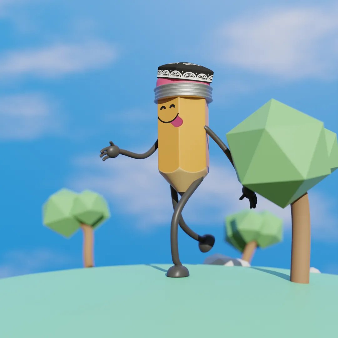 A doppi-wearing pen | Robots Characters models | BlenderKit
