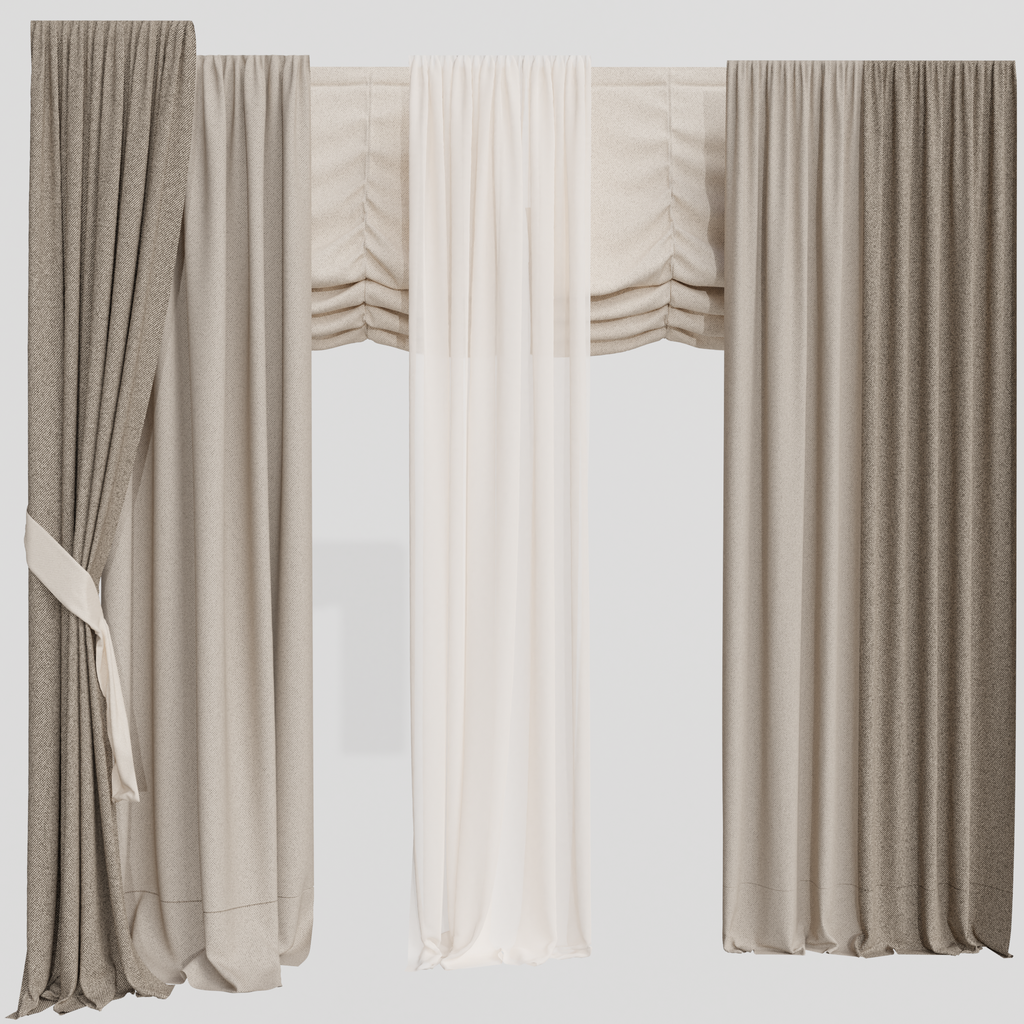 Silk and Cotton Curtain | Curtains models | BlenderKit