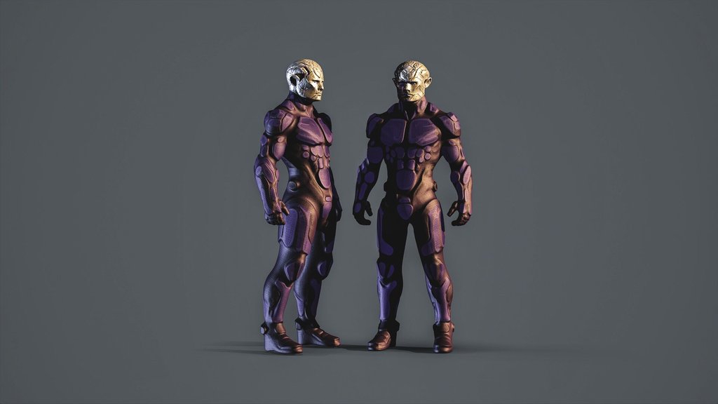 Alien Warrior (Rigged) | Sci-Fi Characters models | BlenderKit
