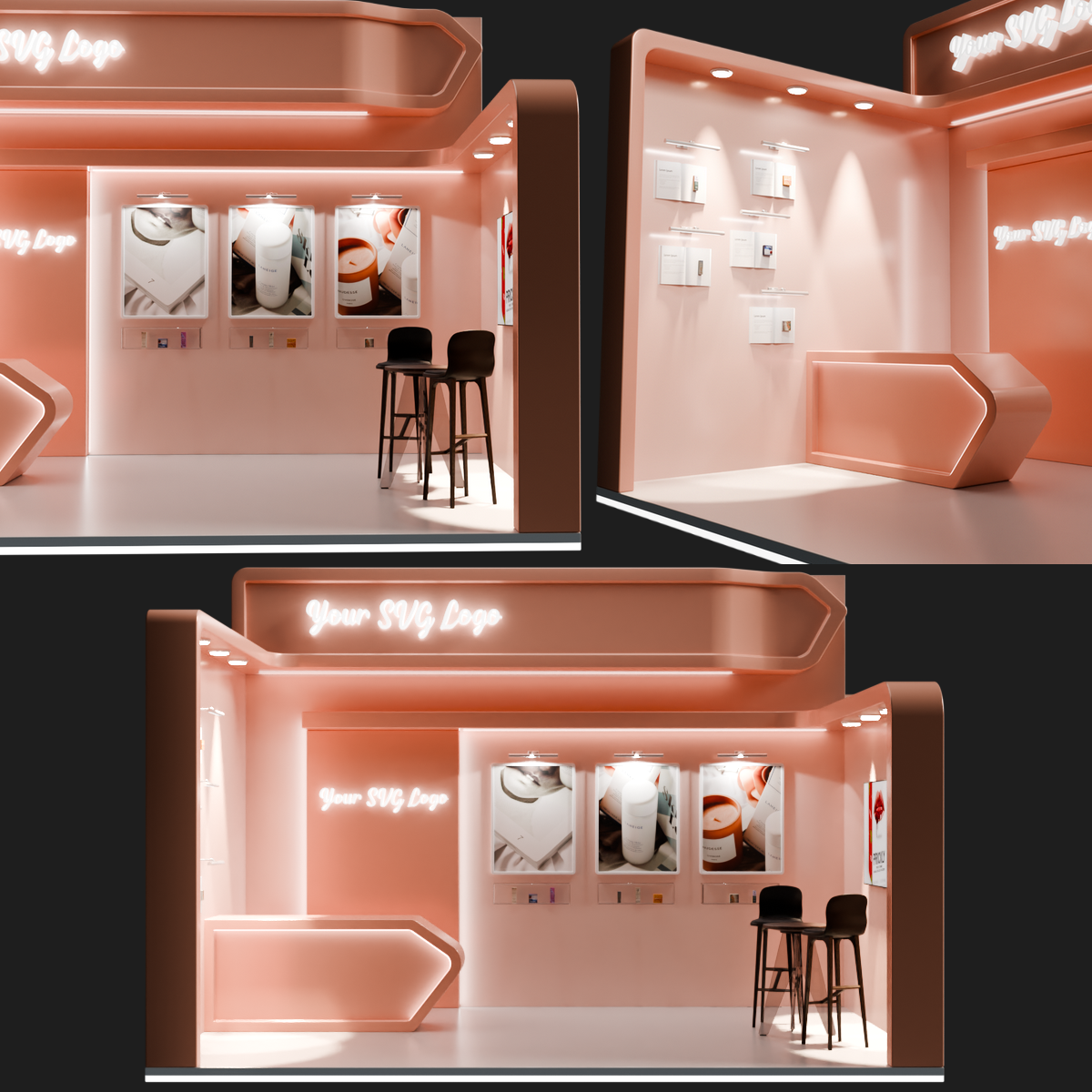 Cosmetic Product Exhibition Stand | Studio scenes | BlenderKit