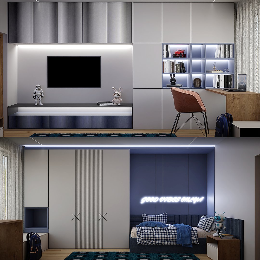 Bedroom kid-16 | Interior scenes | BlenderKit