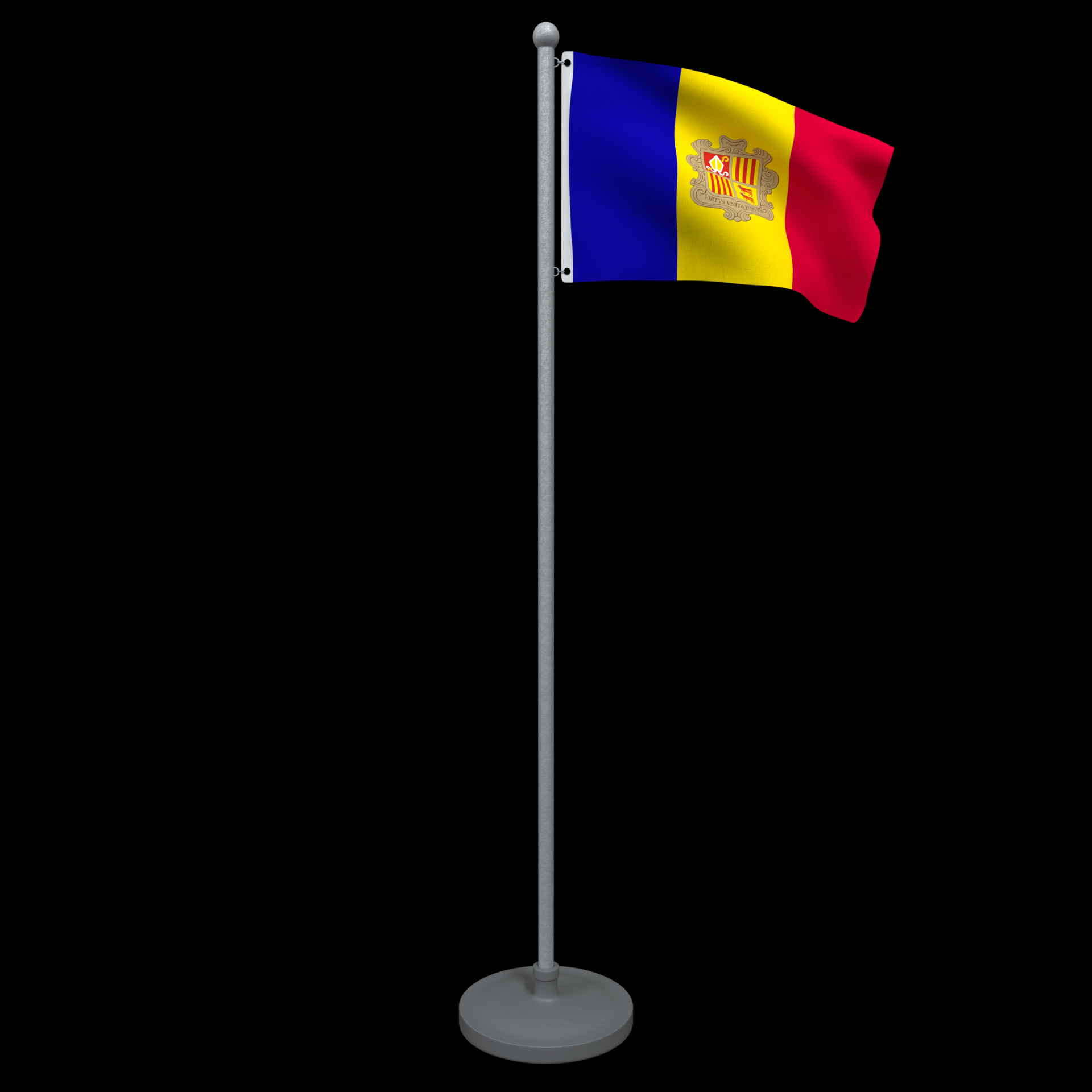 Animated Flag of Andorra | Exterior Elements models | BlenderKit