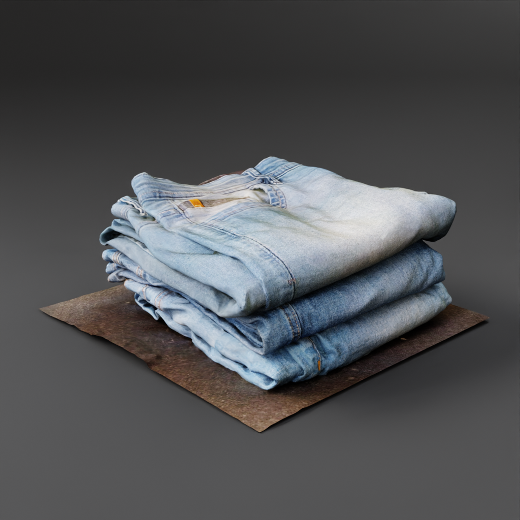 Folded Jeans Stack | FREE Fabrics models | BlenderKit