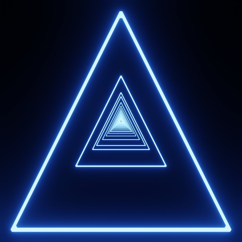 Neon Triangle Shape Glow Tunnel VJ Loop | Abstract scenes | BlenderKit