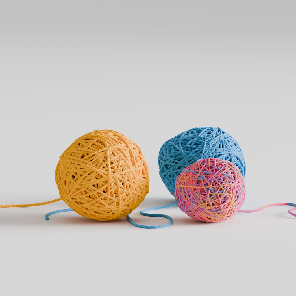Wool Balls | FREE Textile models | BlenderKit