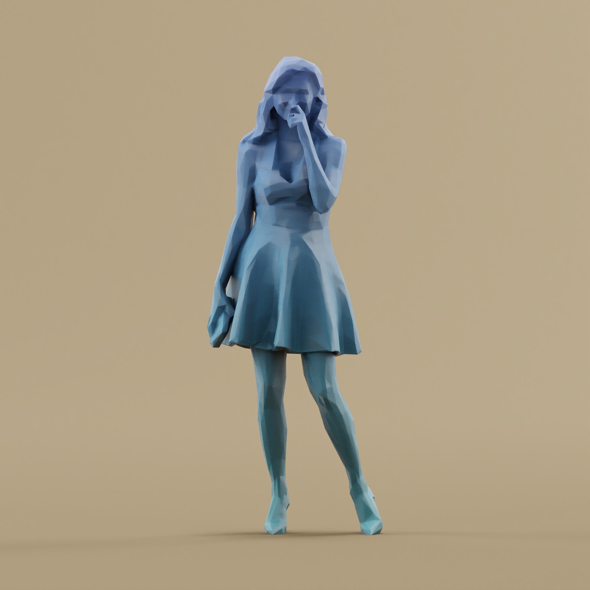 Lowpoly Casual Female Figure | Organics printables | BlenderKit