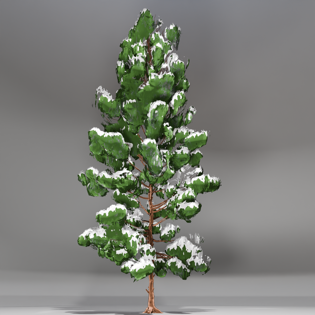 Snow Pine Toon Tree | Trees models | BlenderKit