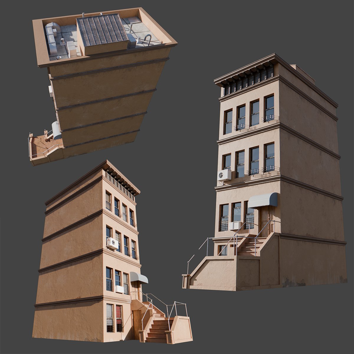 Typical brooklyn usa buildin | Buildings models | BlenderKit