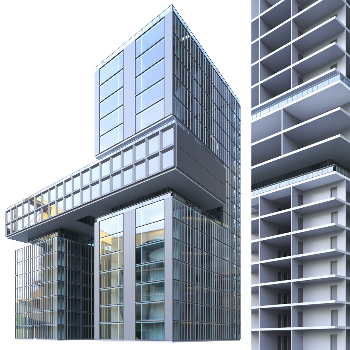 Building Tower Skyscraper Modern Glass | Commercial Buildings models ...