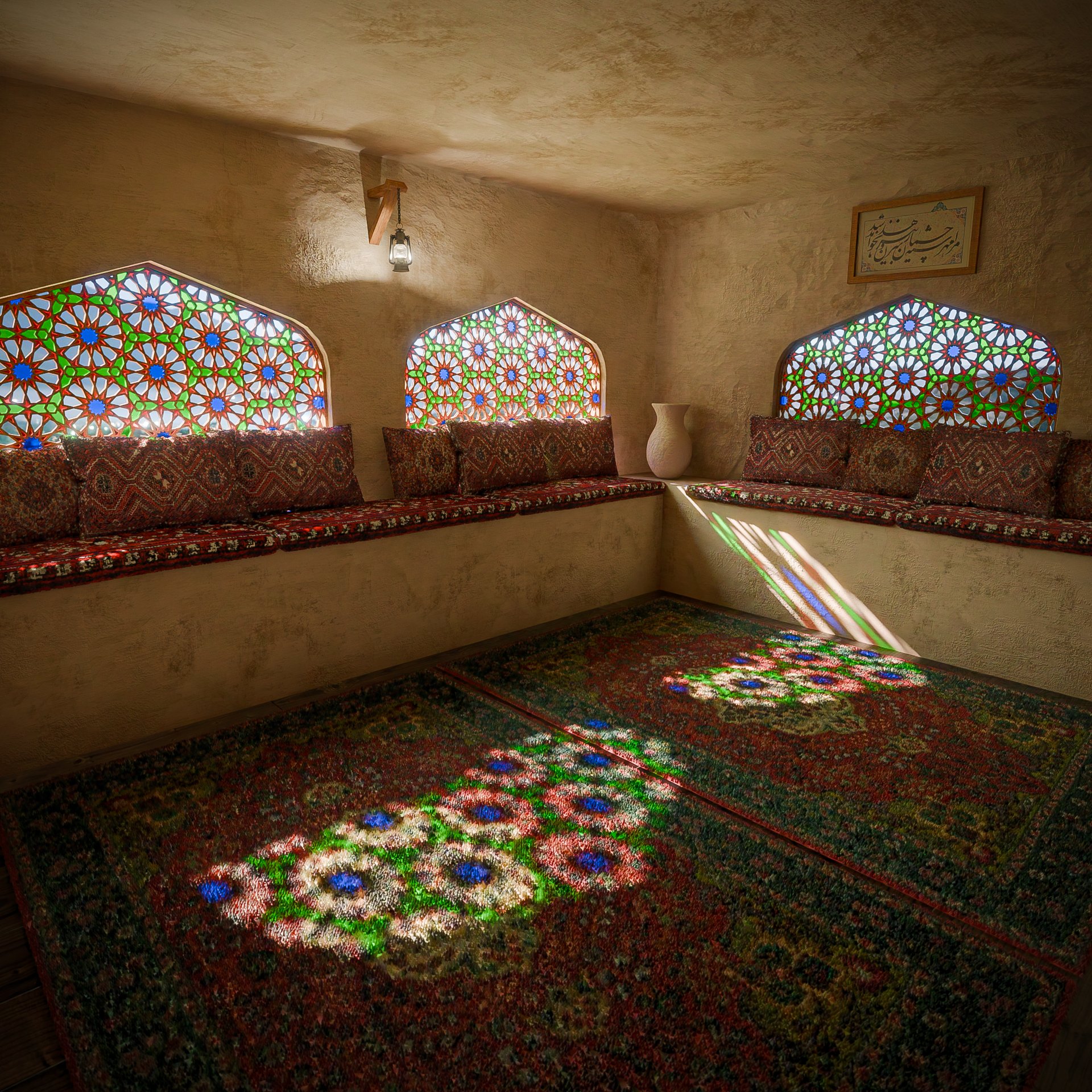 Traditional Persian room | FREE Interior scenes | BlenderKit