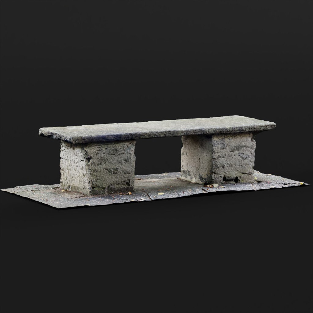 Stone Bench (Photoscanned) | FREE Benches models | BlenderKit
